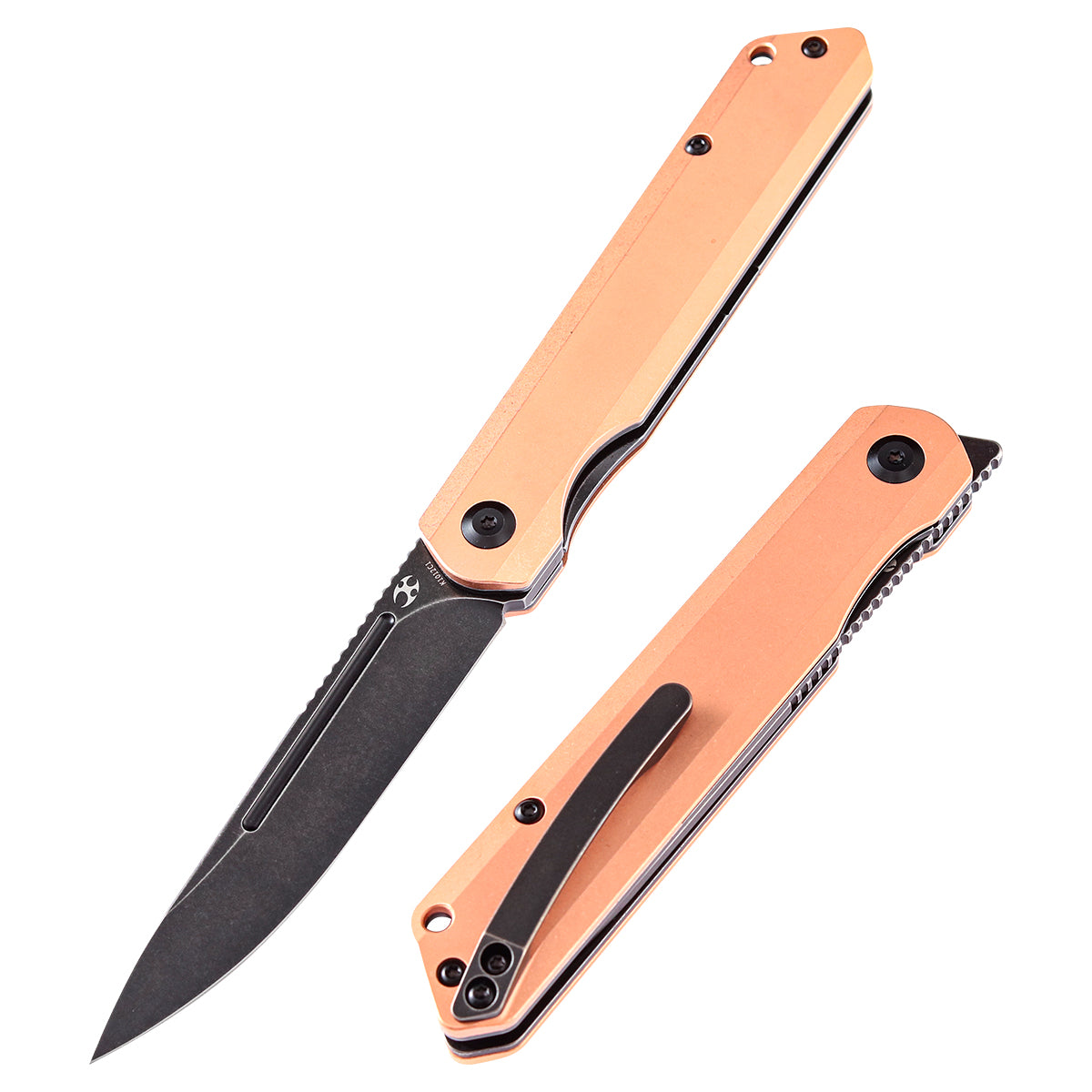 KANSEPT Prickle Flipper Knife Red Copper Handle (3.53"CPM-S35VN Blade ...