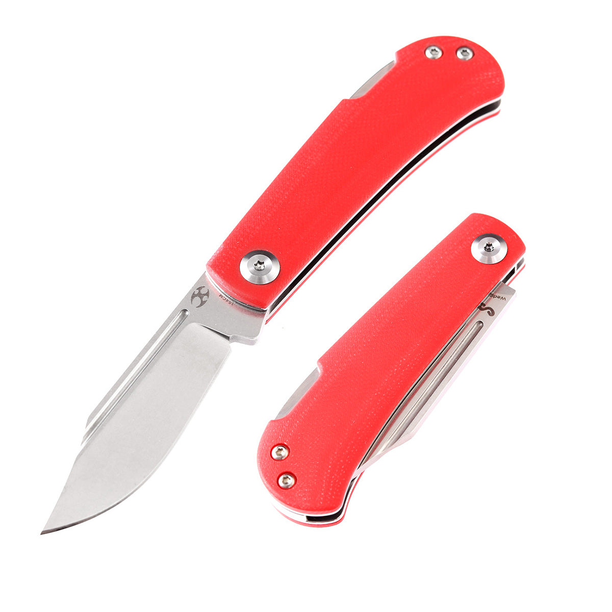 KANSEPT Wedge Back Lock Knife Red G10 Handle (2.45'' 154CM Blade) Nick ...