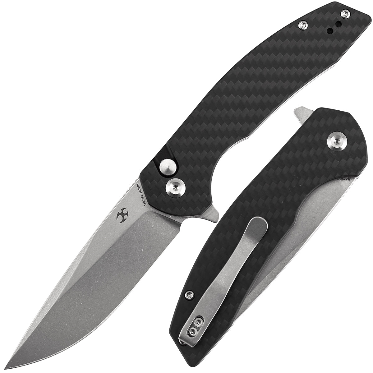 Kansept Accipiter | Button Lock | Twill Carbon FIber & G10 | 3.53" 14C ...