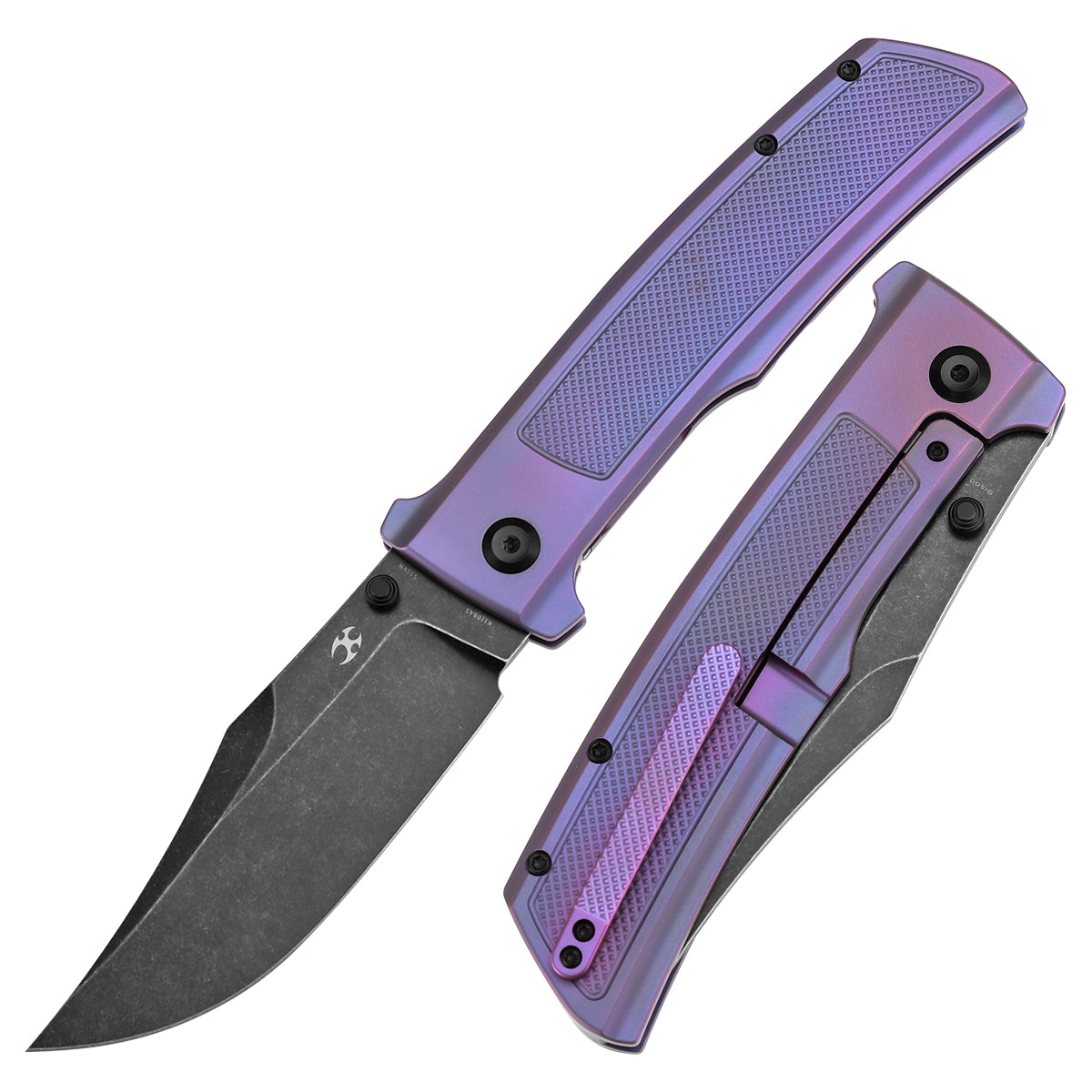 KANSEPT Bison Thumb Stub Purple Anodized Titanium with Frag Pattern Ha ...
