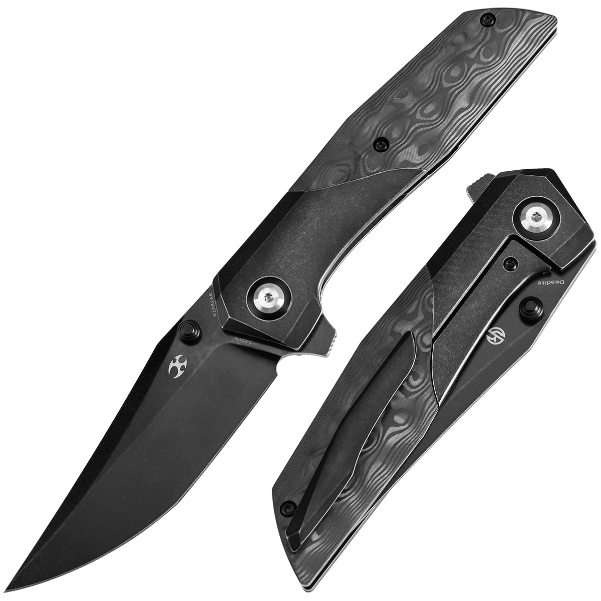 KANSEPT Deadite Thumb Stub Blackwash Titanium with Rose Pattern Carbon ...