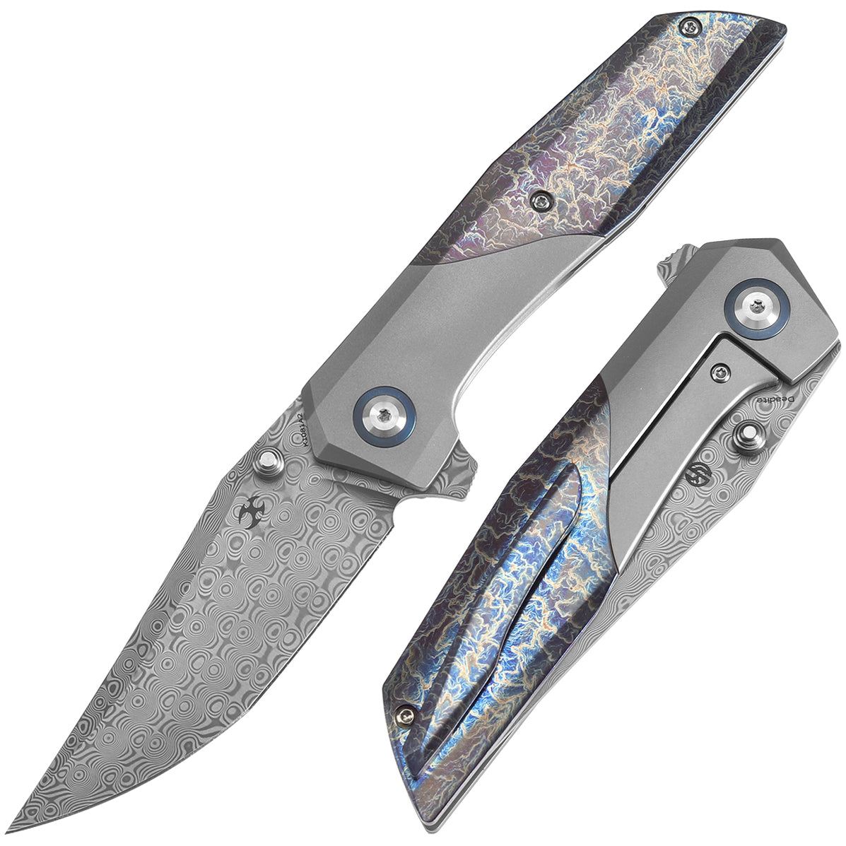 KANSEPT Deadite Thumb Stub Beadblasted Titanium & Titanium with Lightn ...