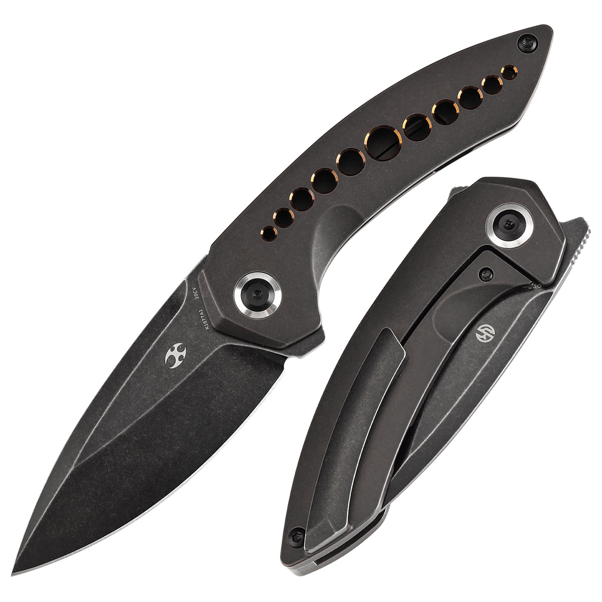 KANSEPT ODD 21 Front Flipper Blackwash Titanium with Bronze Anodized H ...