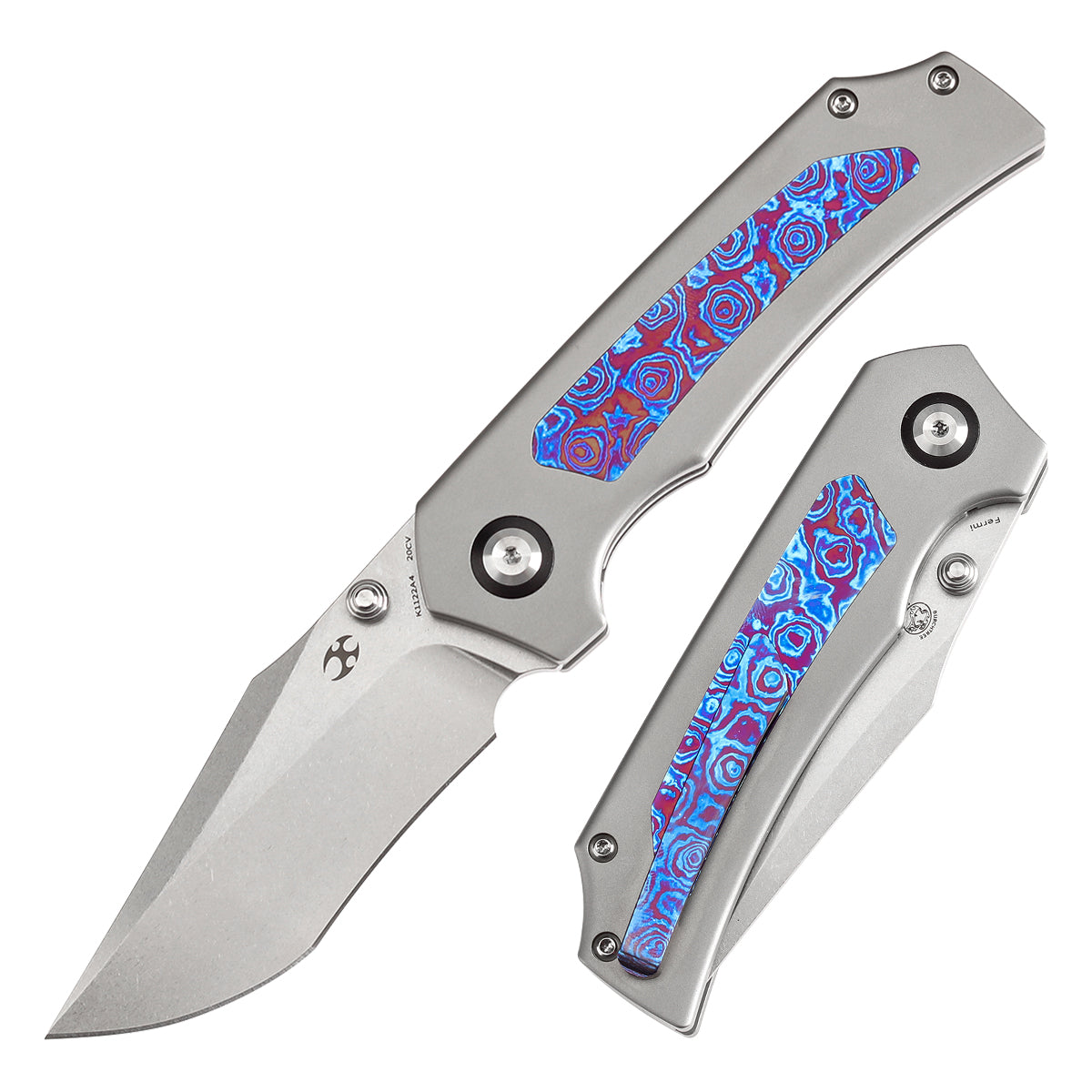 KANSEPT Fermi Timascus Handle (3.11" CPM 20CV Blade) Burchtree Designs ...