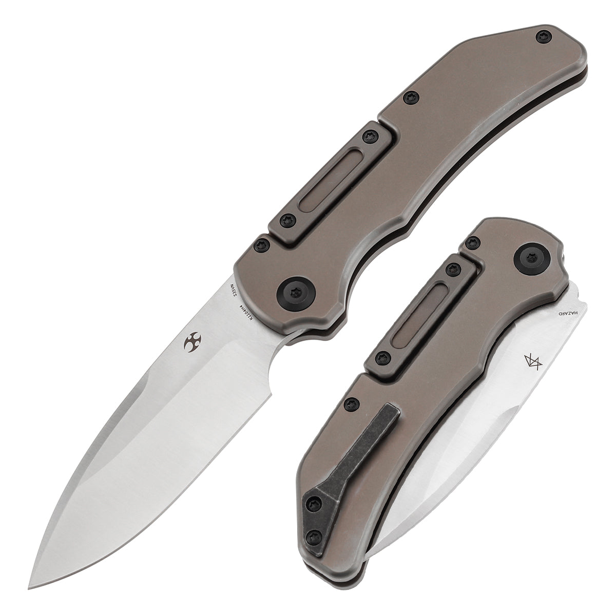 KANSEPT Hazard Bali Lock Knife Bronze Anodized and Stonewashed Titaniu ...