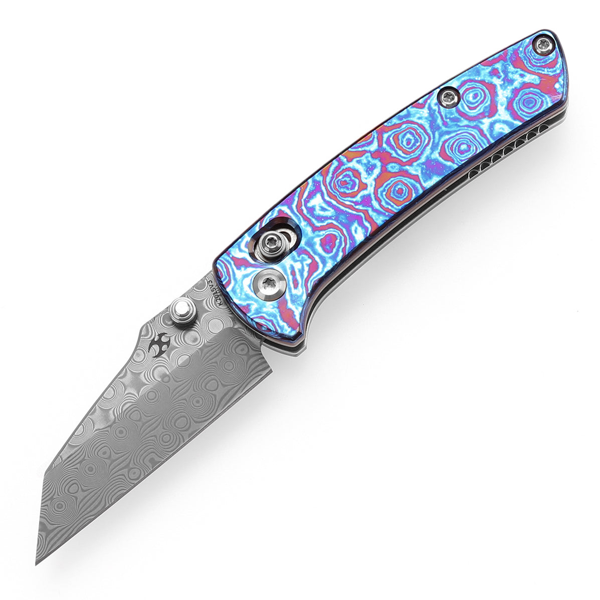 KANSEPT Little Main Street Cross Bar Lock Timascus Handle (2.26'' Dama ...