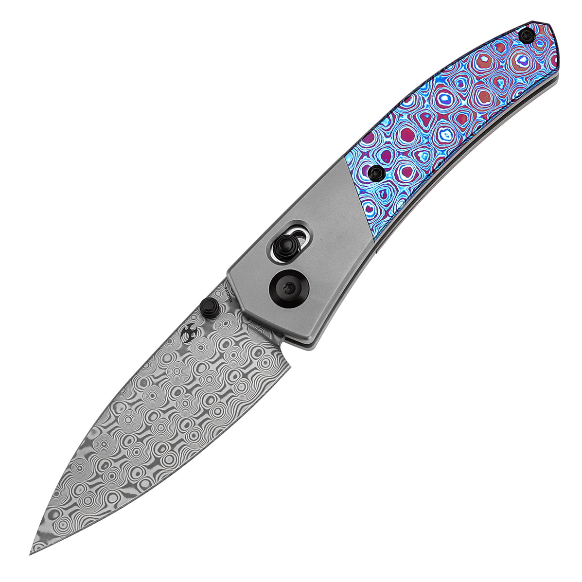 KANSEPT Dako Cross Bar Lock Titanium with Timascus Handle (3.19" Damas ...