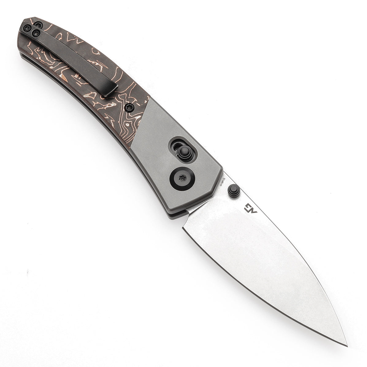 KANSEPT Dako Cross Bar Lock Stonewashed Titanium with Copper Carbon Fi ...