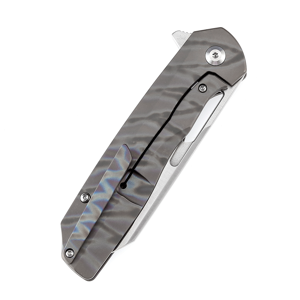 Shard K1006A15 Satin CPM-S35VN Blade Tiger Stripe Flamed Titanium Hand ...