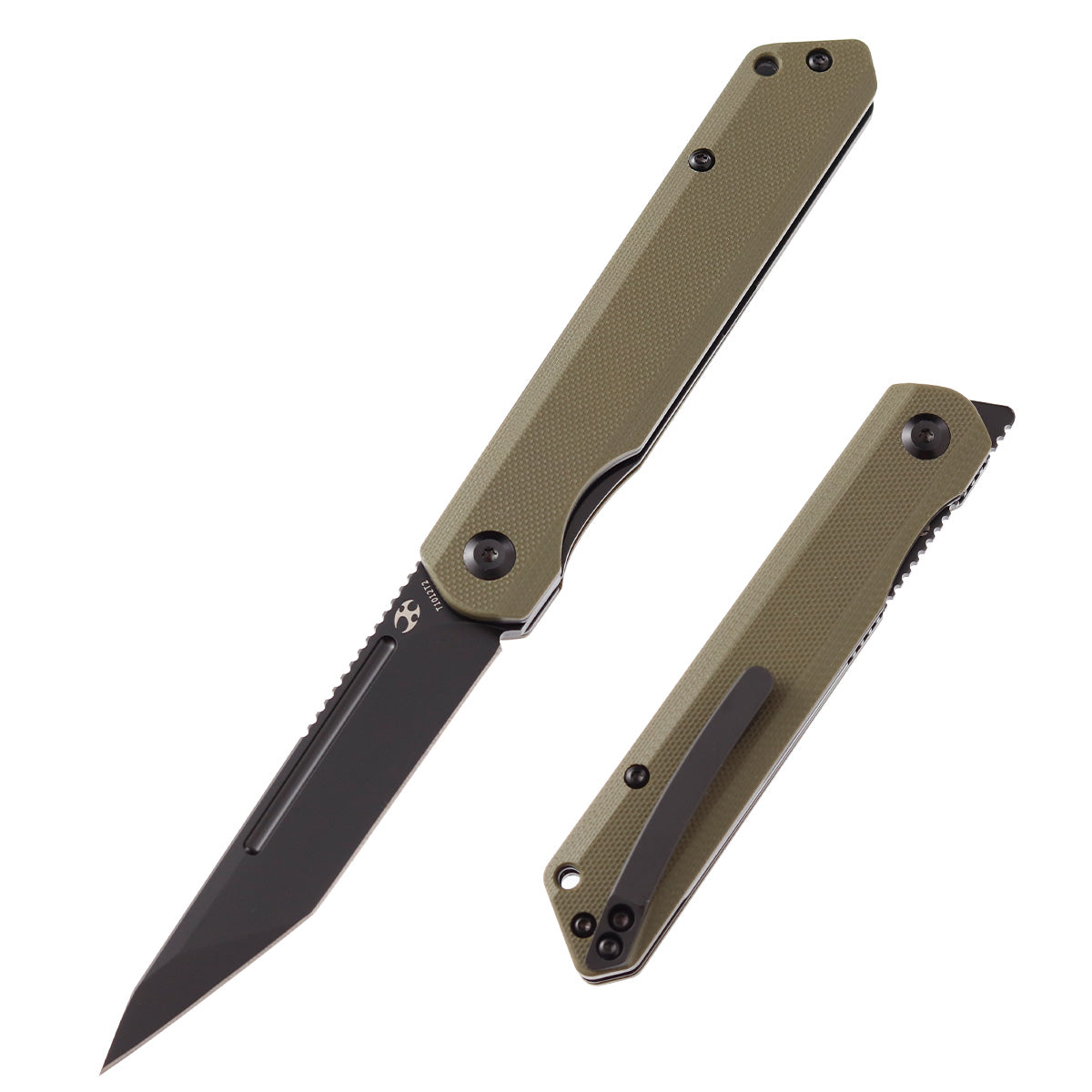 KANSEPT Prickle Flipper Knife Green G10 Handle (3.53''154CM Blade) Max ...