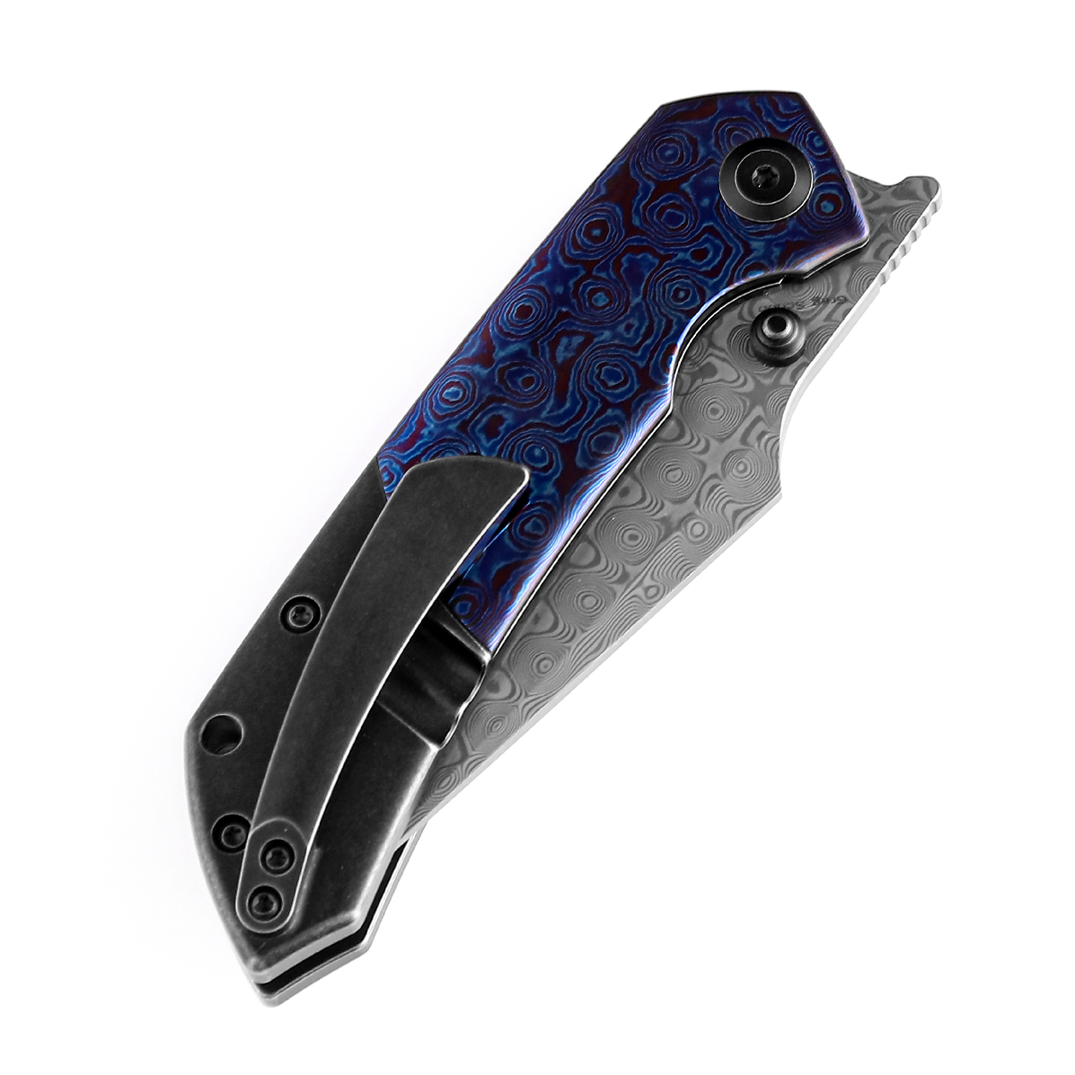 KANSEPT Fenrir Flipper/Thumb Stub Knife Titanium + Timascus Handle (3 ...