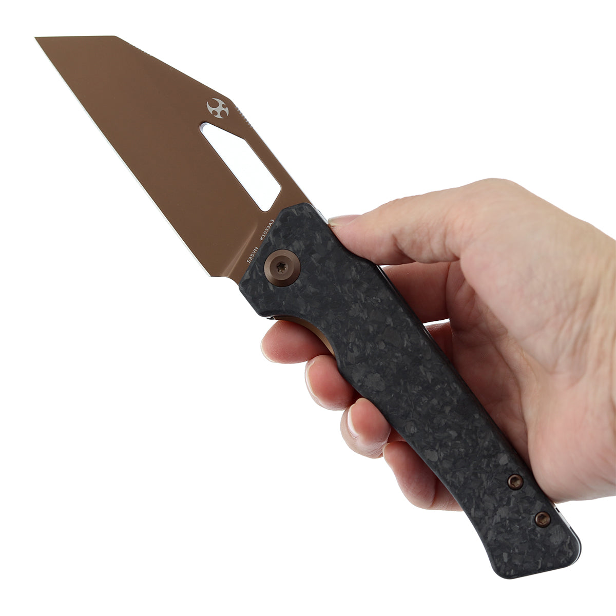KANSEPT Egress Front Flipper Shred Carbon Fiber Handle (3.47" Rose Gol ...