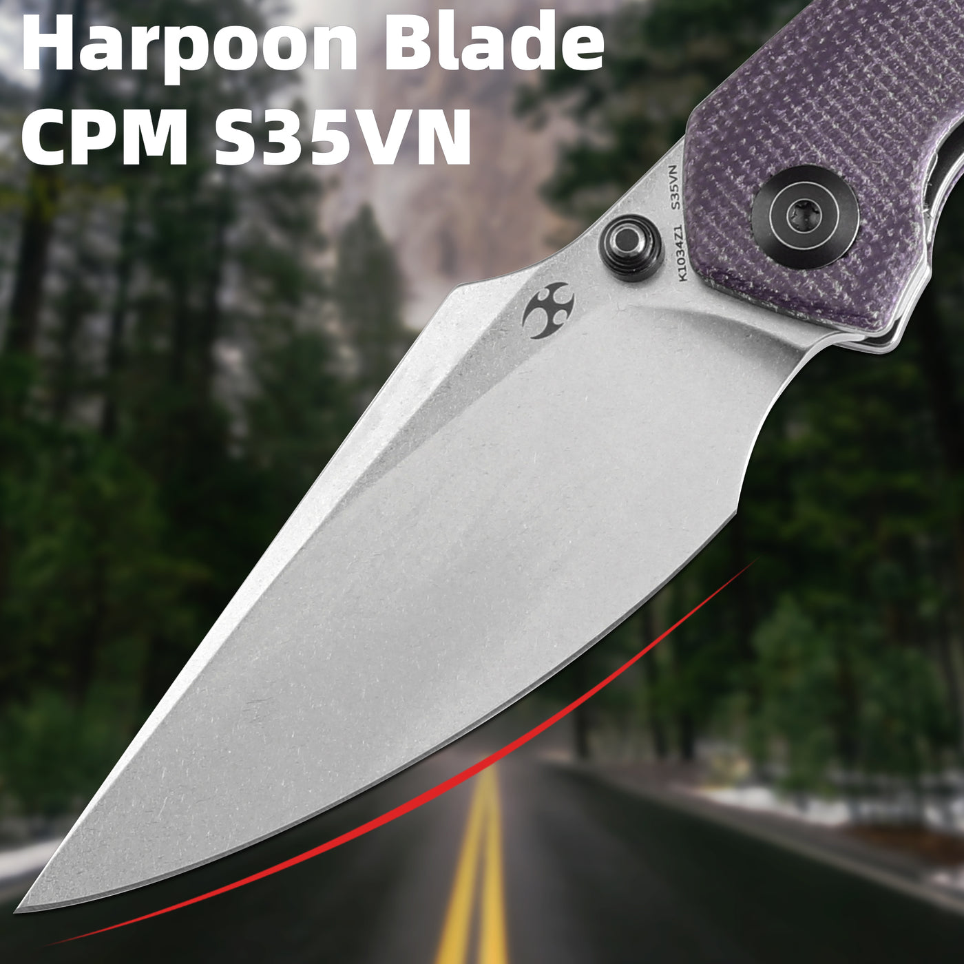 KANSEPT Fenrir Front Flipper/Thumb Stud Knife Blackwash Titanium and P ...