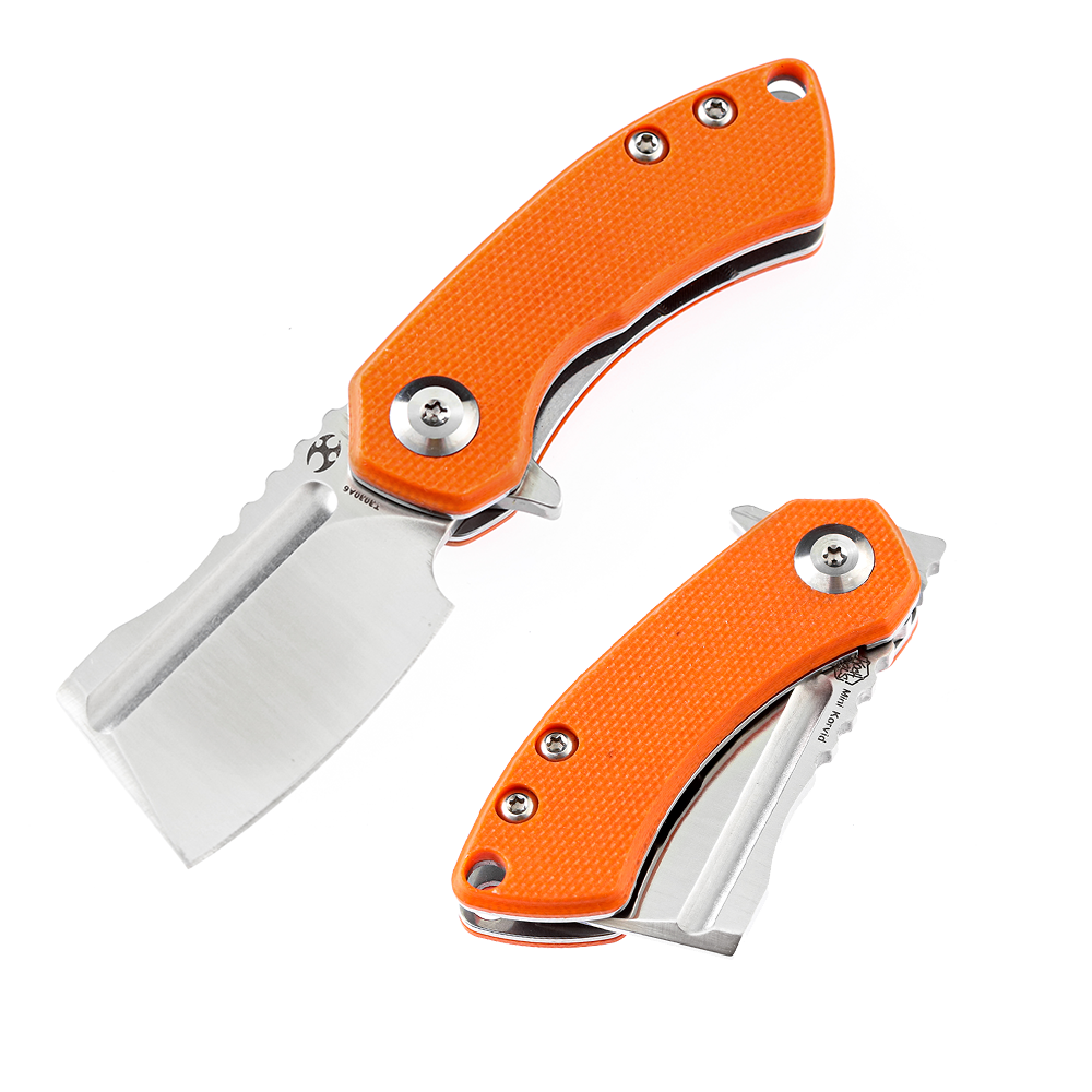 KANSEPT Mini Korvid Flipper Knife Orange G10 Handle (1.45'' 154CM Blad ...